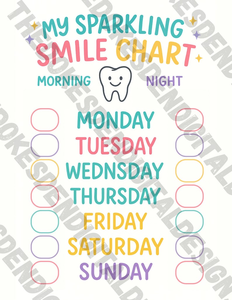 Daily Teeth Brushing Chart for Kids – Encourage Healthy Habits at Home ...