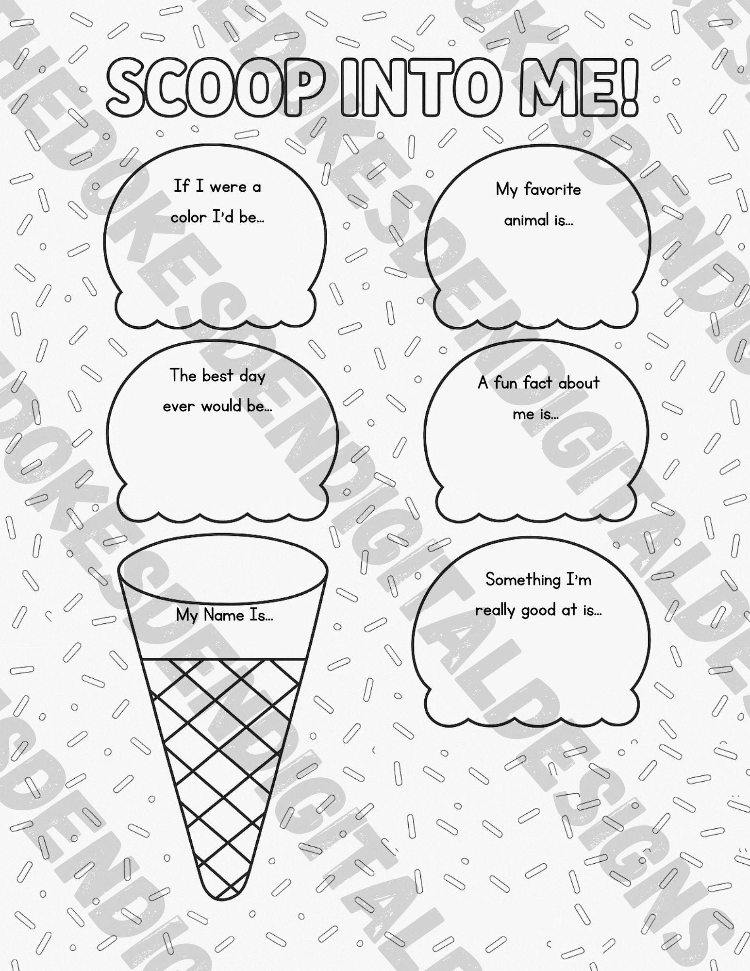Printable Ice Cream About Me Craft for Students - Etsy