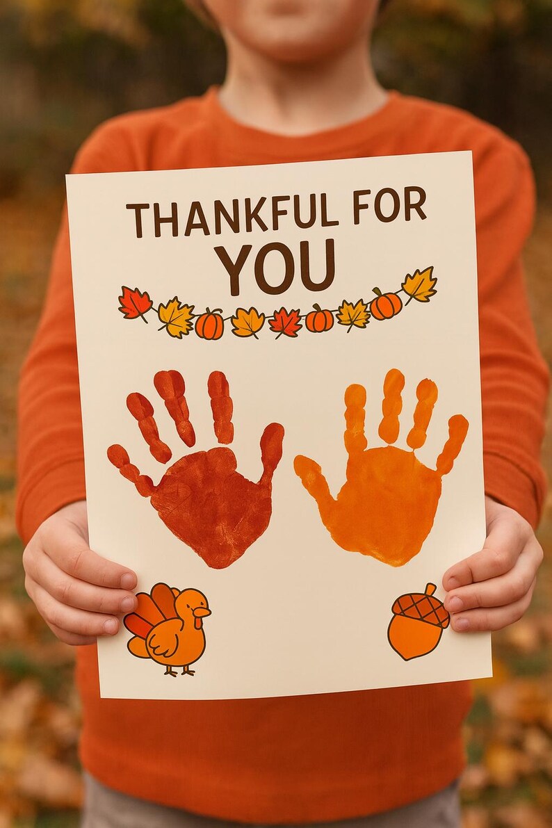 Printable Thankful for You Handprint Craft – Thanksgiving Activity for ...