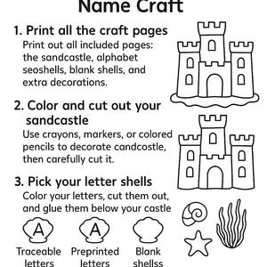 Printable Sandcastle Name Craft for Kids | Summer Camp Activity | Just ...