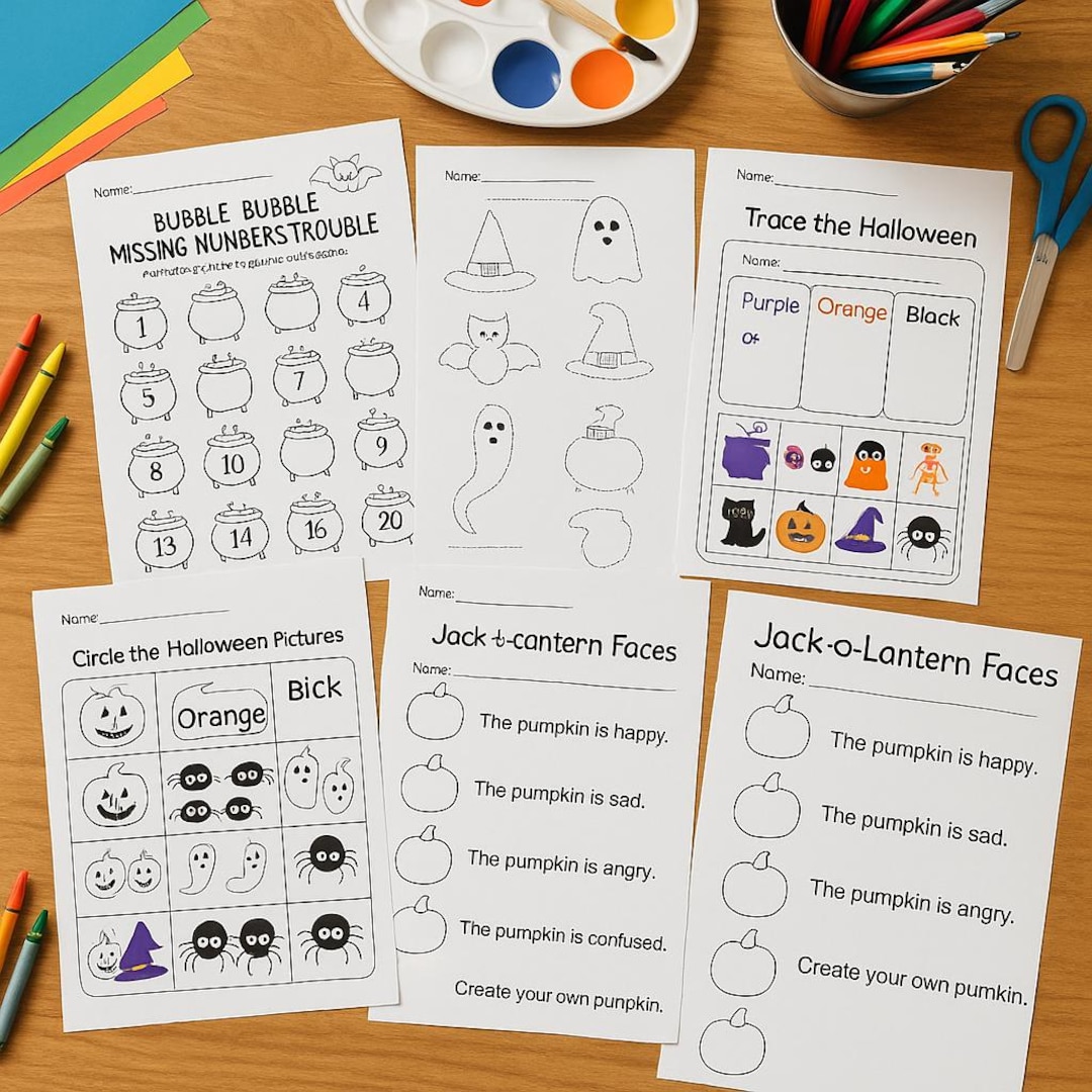 Halloween Worksheets Bundle | Printable Math, Tracing, Sorting ...
