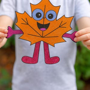 Leaf Friend Craft for Kids – Printable Fall Cut & Paste Project - Etsy