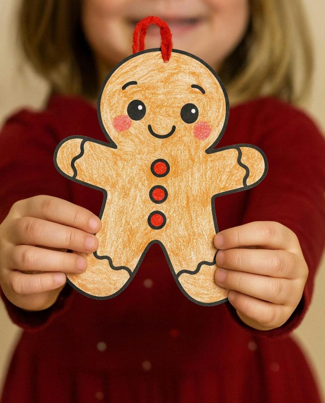 Gingerbread Ornament Craft for Kids | Printable Holiday Activity ...