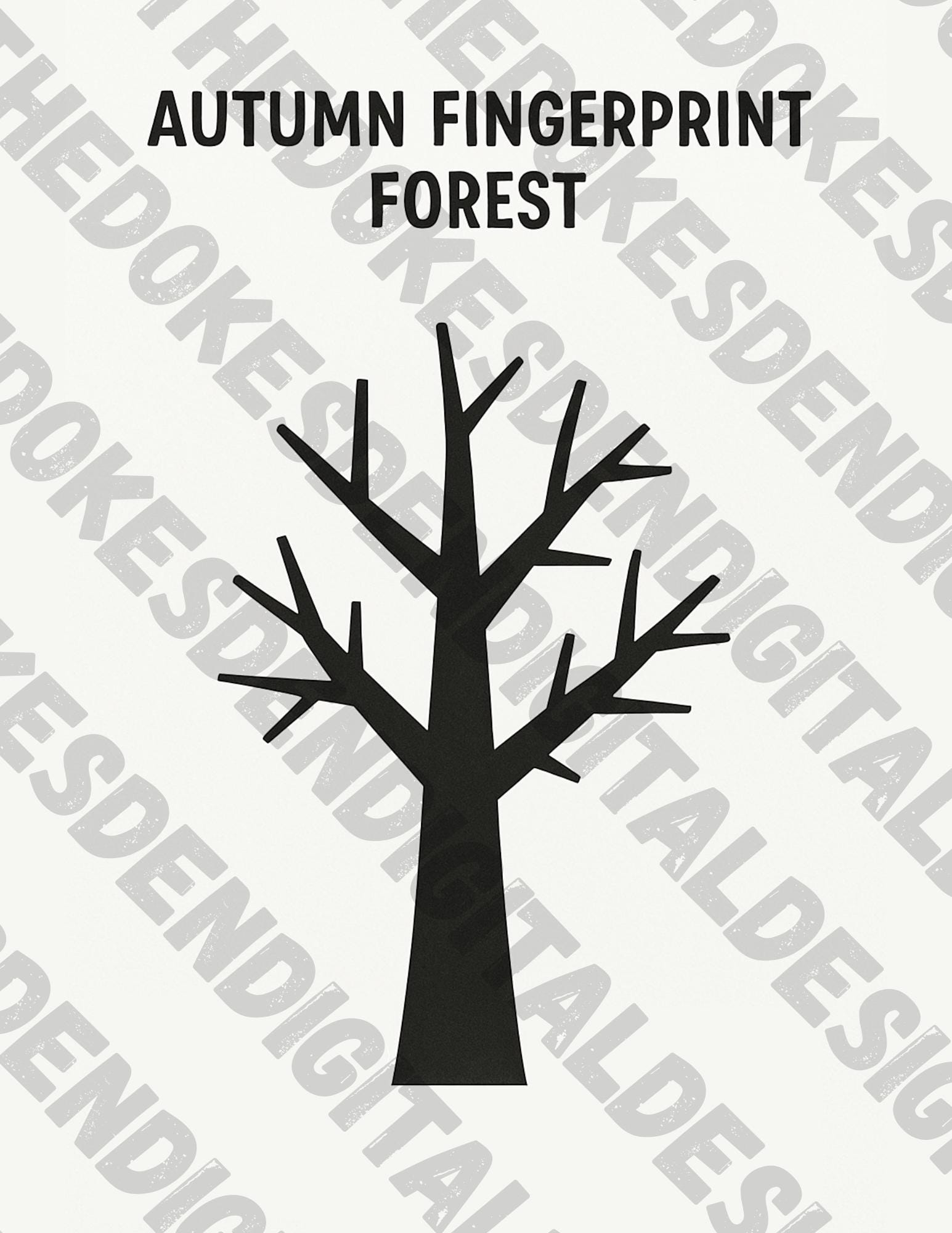Autumn Fingerprint Forest Craft Printable – Fun Fall Art for Kids - Etsy