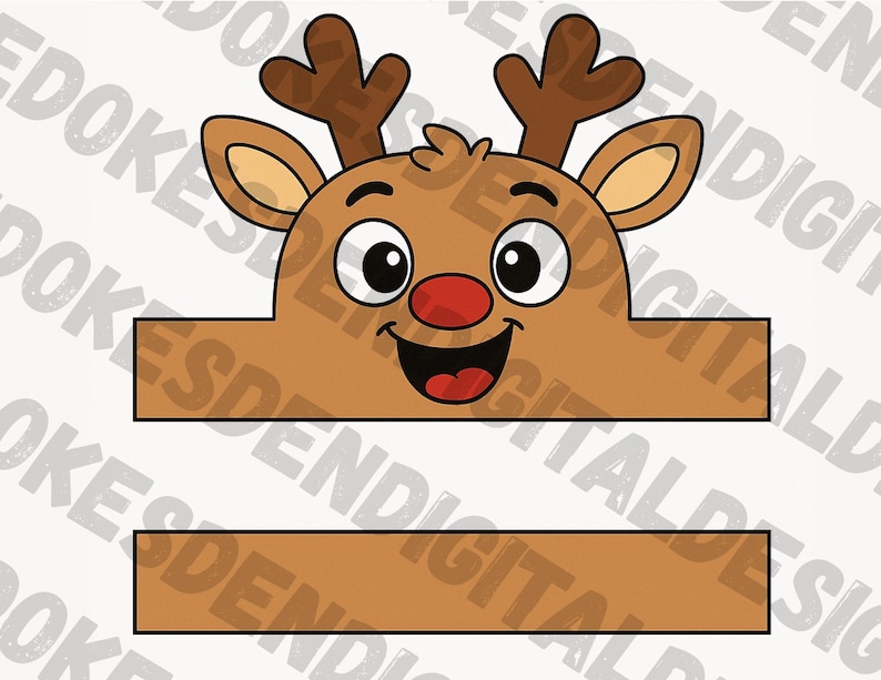 Reindeer Paper Crown Craft | Christmas Headband (PDF Pattern) - Etsy