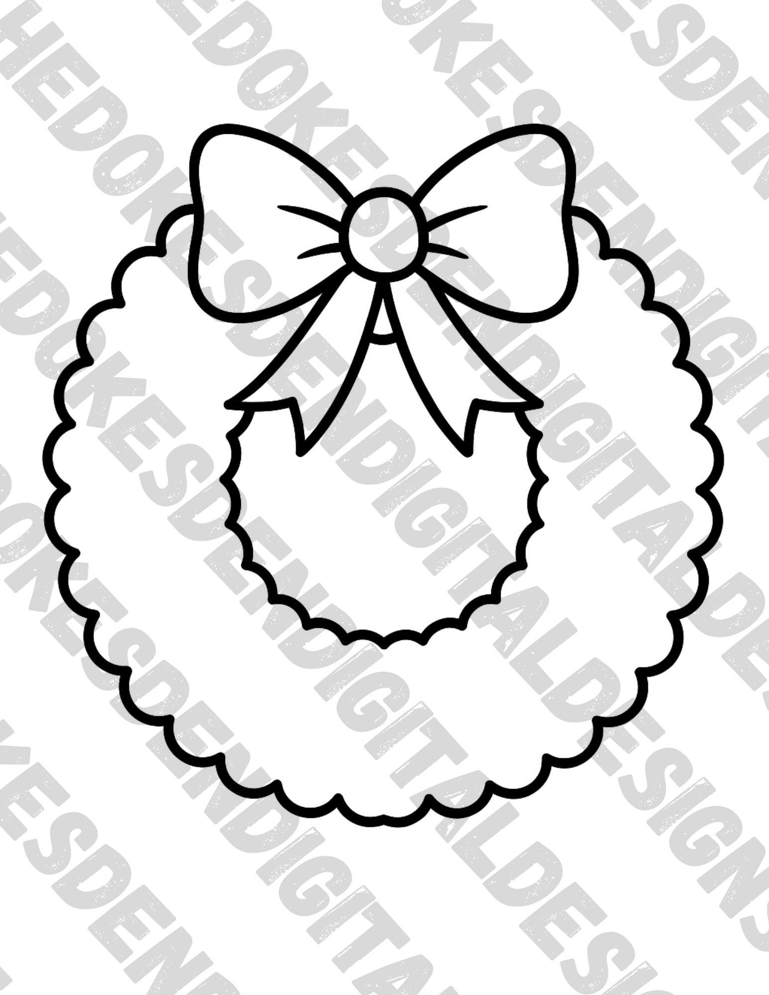 Printable Christmas Wreath Craft Templates for Kids - Etsy