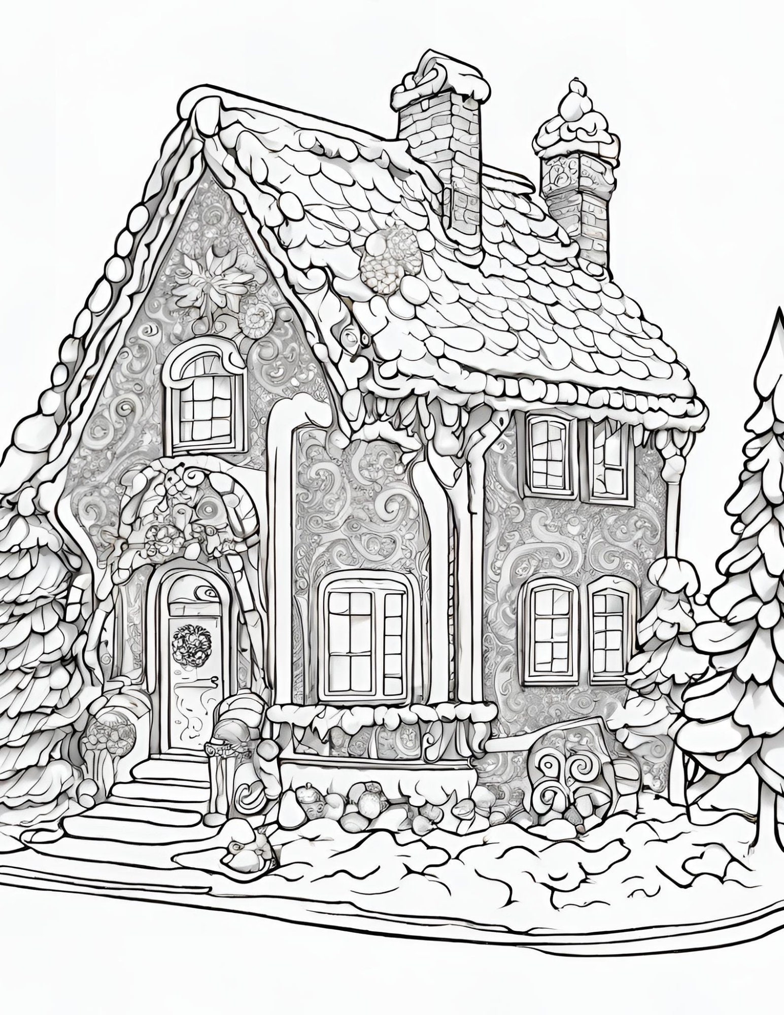 Winter Coloring Pages: Adult Coloring Book (PDF Download) - Etsy