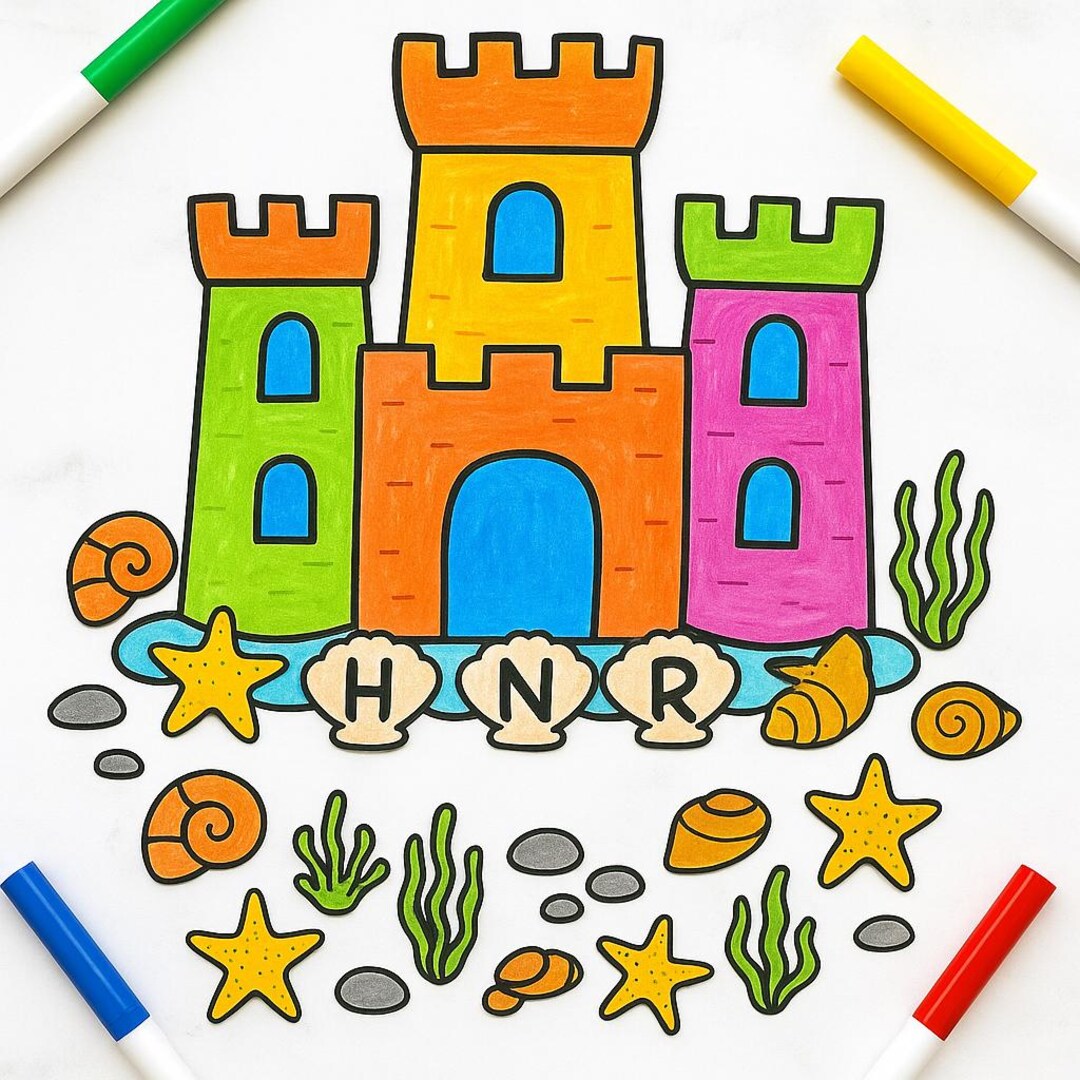Sandcastle Name Craft: Summer Camp Printable Activity for Kids - Etsy ...