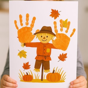 Scarecrow Handprint Craft – Fun Fall Printable Activity for Kids - Etsy