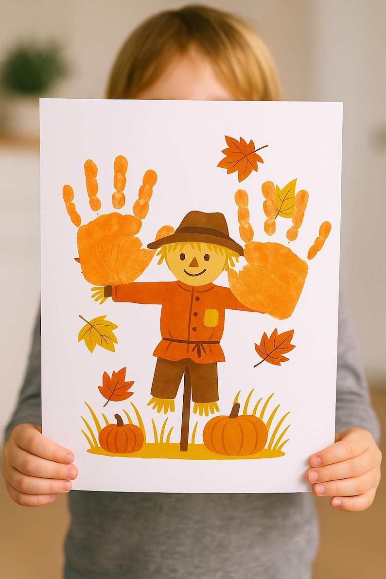 Scarecrow Handprint Craft – Fun Fall Printable Activity for Kids - Etsy