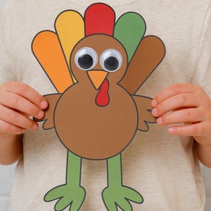 Printable Turkey Craft: Thanksgiving Cut and Paste Activity (digital ...
