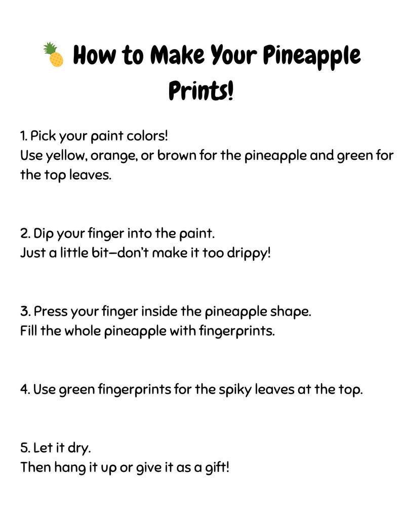 Pineapple Prints | Fingerprint Craft for Kids | DIY Pineapple ...