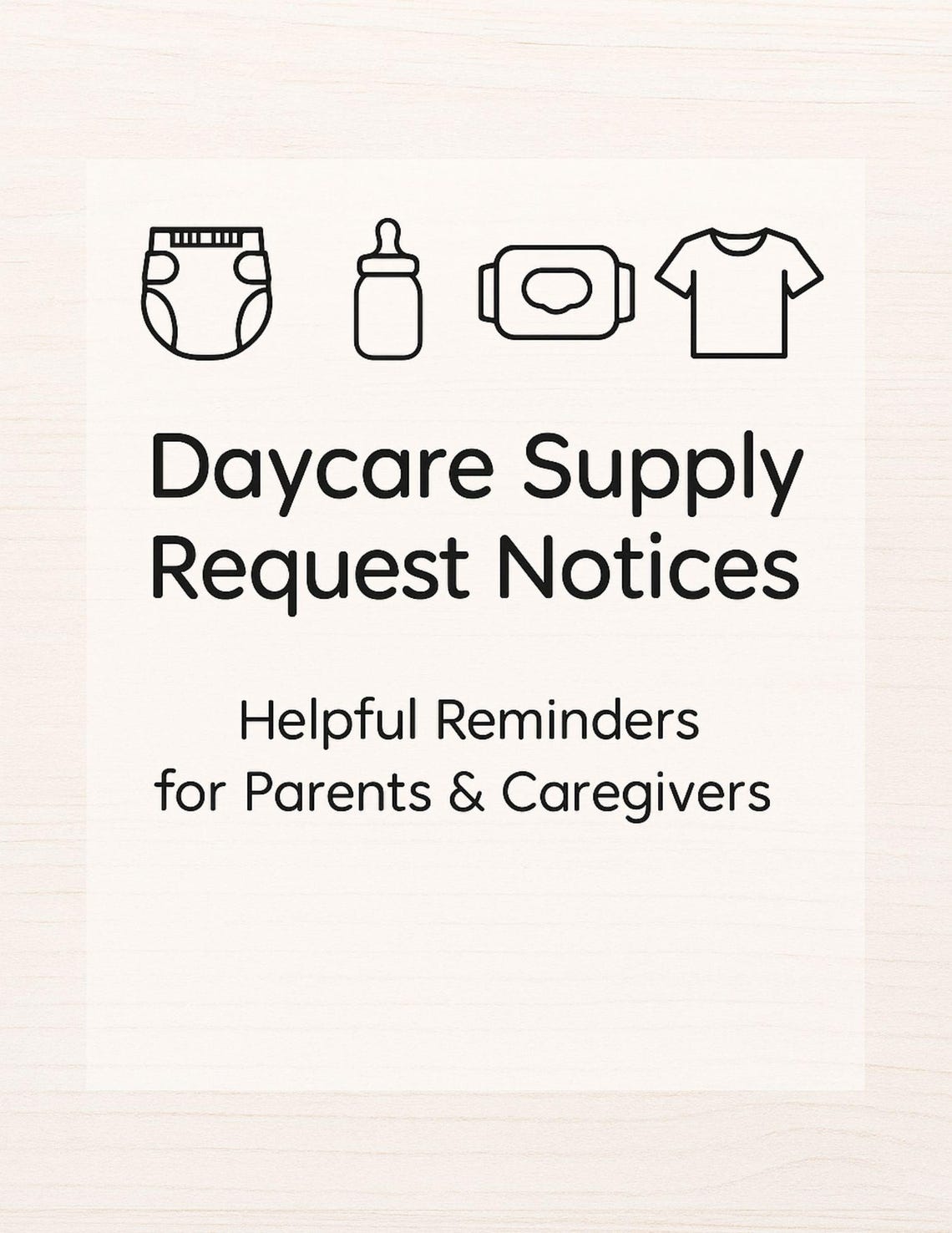 Daycare Supply Request Notices: Printable Reminder Notes (PDF Download ...
