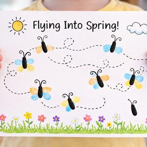 Flying Into Spring Fingerprint Butterfly Craft | No Prep Spring ...