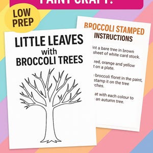 Broccoli Stamp Fall Tree Craft: Kids' Autumn Art Activity (PDF Template ...