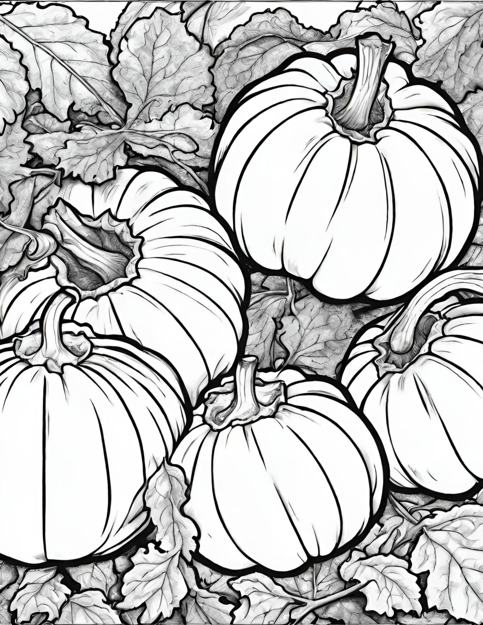 Fall Coloring Pages: Adult Coloring Book, Autumn Theme (digital ...