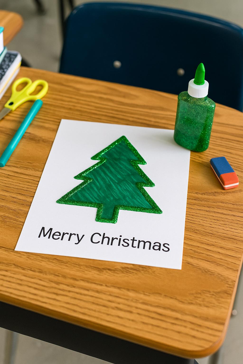 Glitter Glue Christmas Tree Craft – Easy Holiday Art Activity for Kids ...
