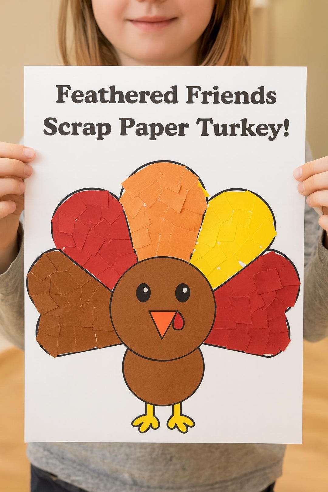 Feathered Friends Scrap Paper Turkey Craft – Thanksgiving Classroom ...