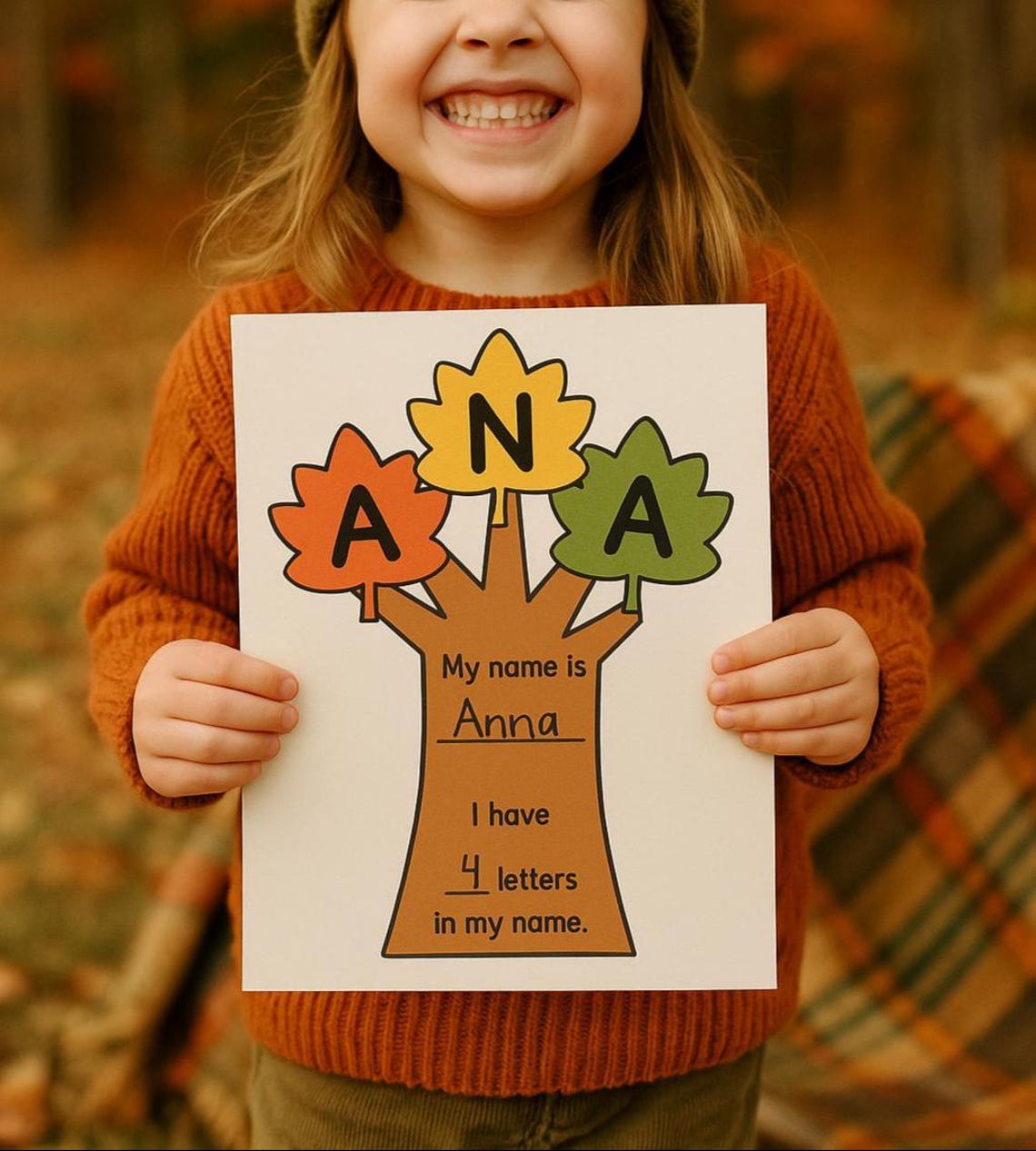 Fall Name Tree Craft: Kids' Learning Activity (printable Download - Etsy