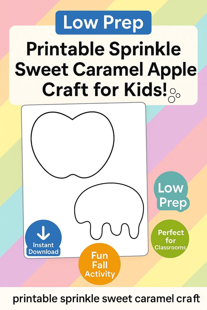 Fall Caramel Apple Craft With Sprinkles – Low Prep Printable for ...