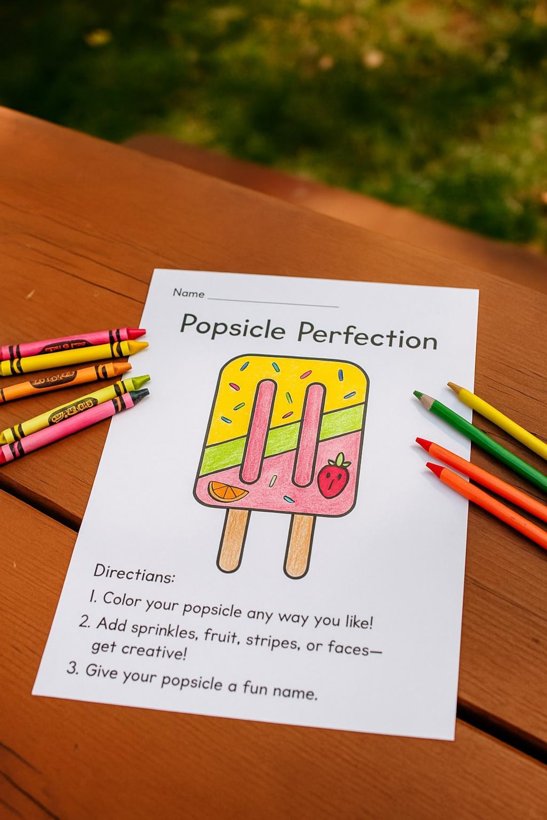 Design Your Own Popsicle Coloring Page: Summer Kids Activity (printable ...