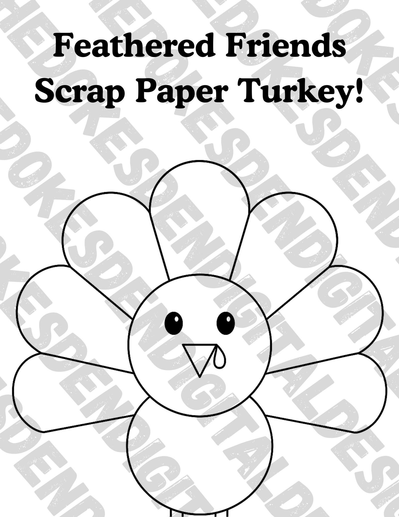 Feathered Friends Scrap Paper Turkey Craft – Thanksgiving Classroom ...