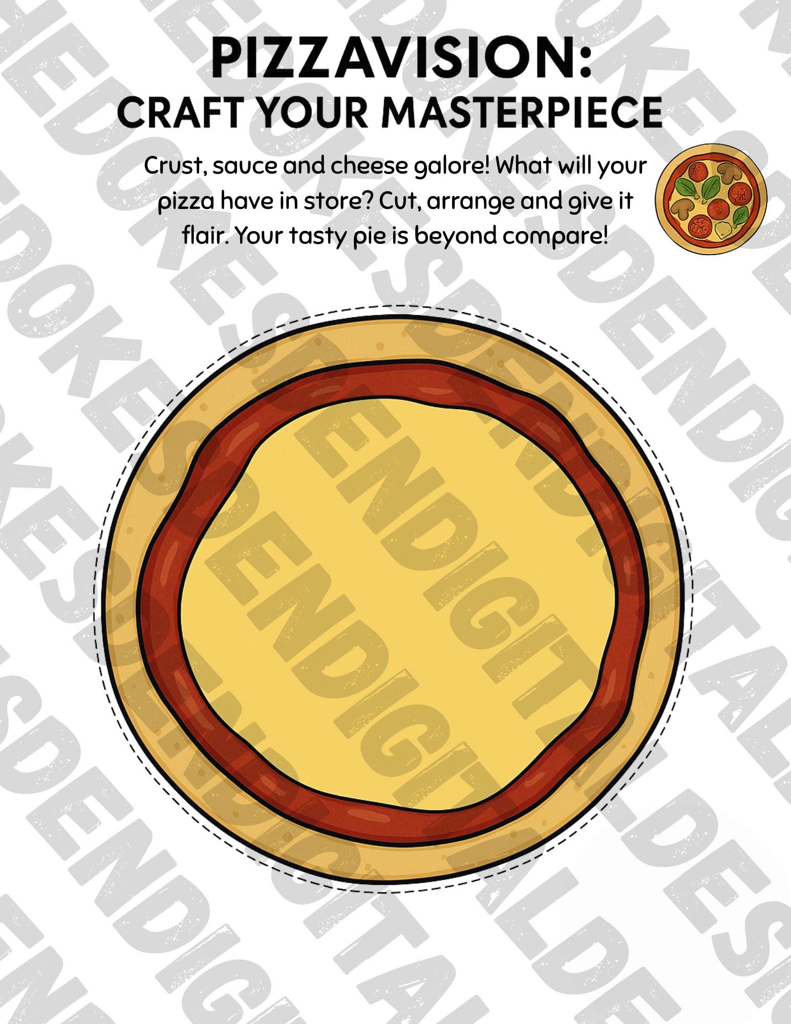 Printable Pizza Craft for Kids: Build-your-own Pretend Play Activity - Etsy