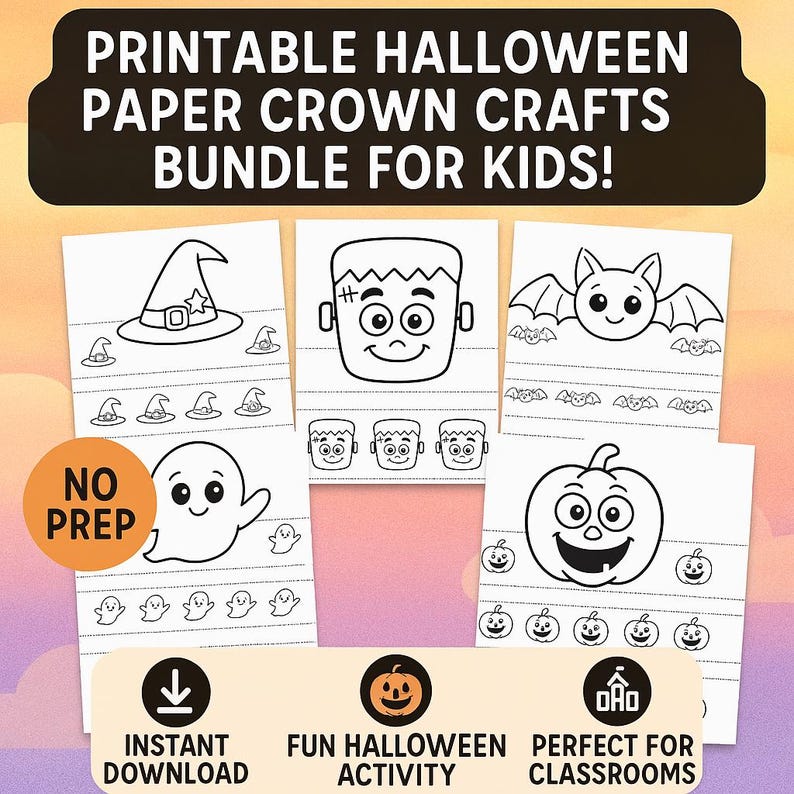 Halloween Paper Hat Crafts for Kids | No Prep Printable Classroom ...
