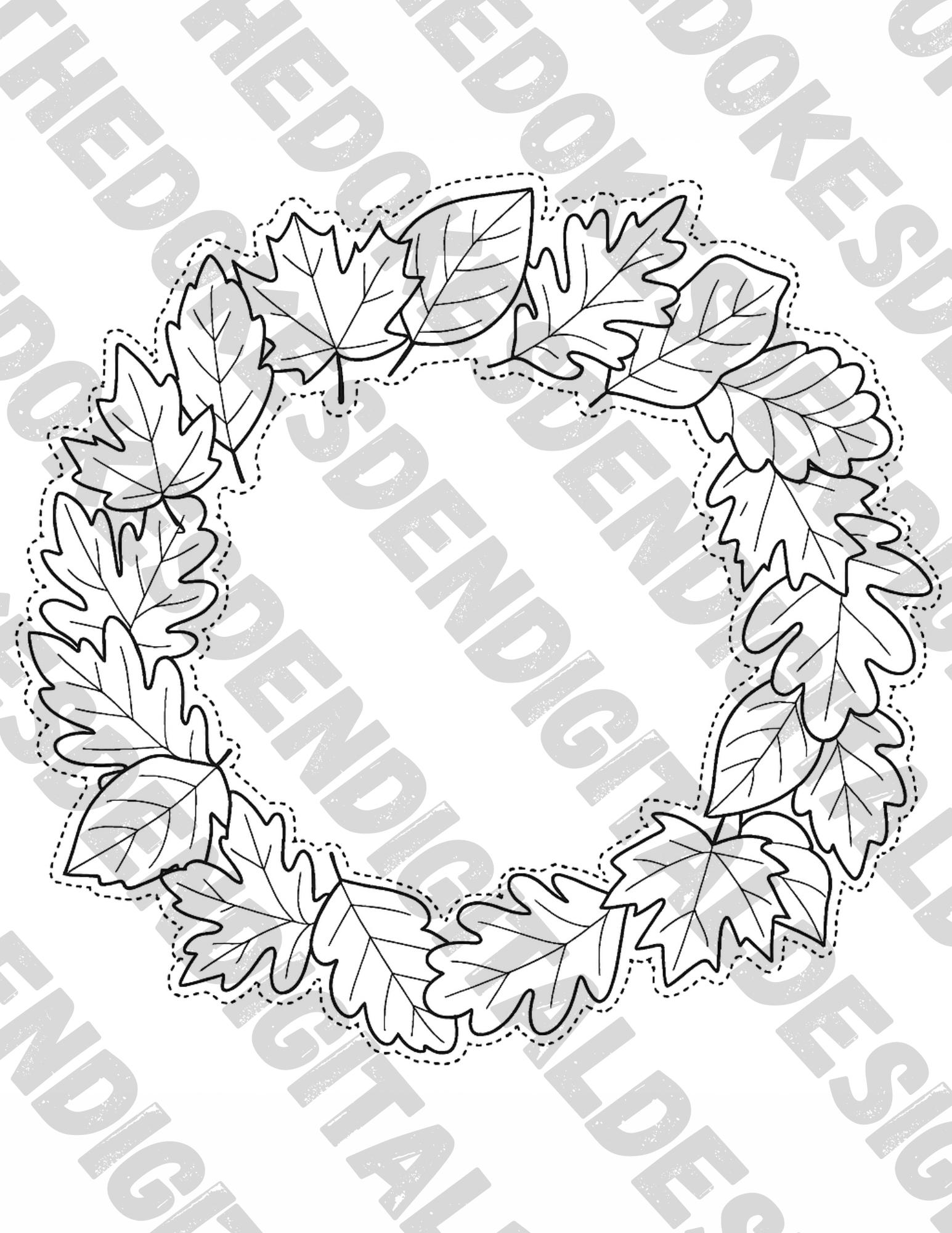 DIY Fall Wreath Craft Template | Fun Autumn Leaf Activity for Preschool ...