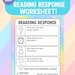 Printable Reading Response Worksheet for Kids | No Prep Literacy ...