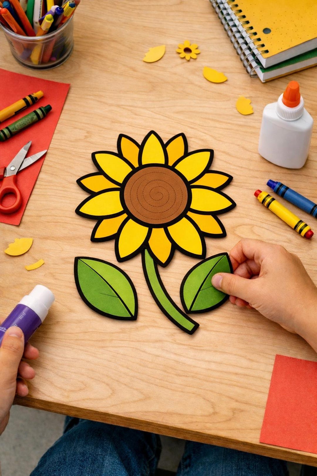 Sunflower Cut and Paste Craft Printable | Spring Flower Activity ...