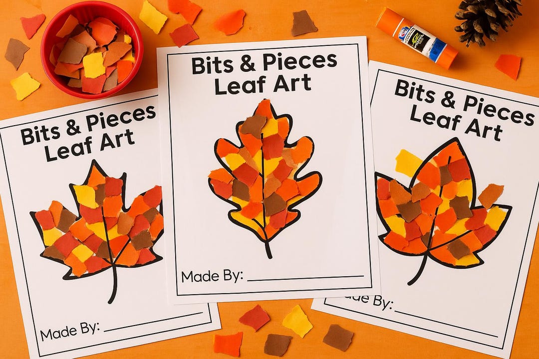 Fall Leaf Torn Paper Craft Set | Printable Autumn Collage Activity for ...