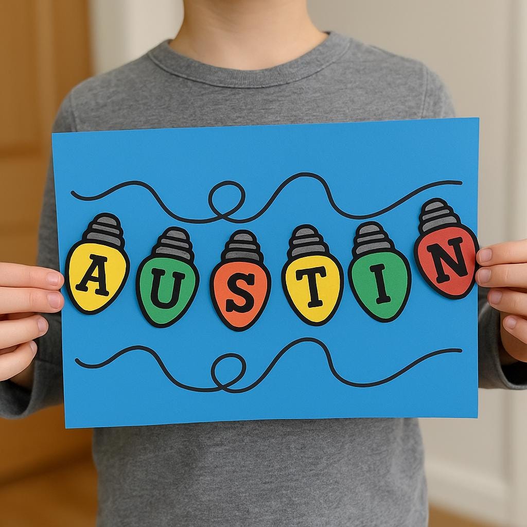Light up My Name Christmas Craft – Classroom Name Activity - Etsy