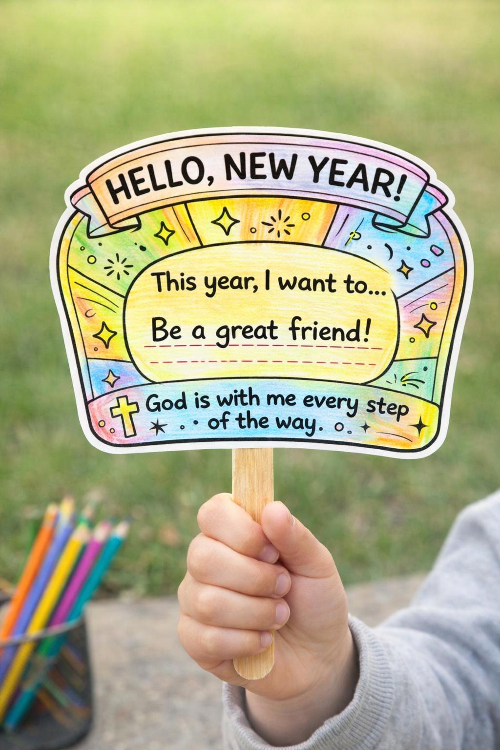 Christian New Year Fan Craft | Faith-based Goal-setting Activity for ...