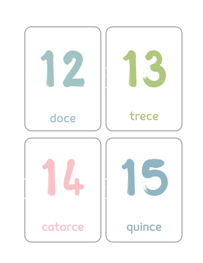 Printable Spanish Number Flashcards: Language Learning (digital ...