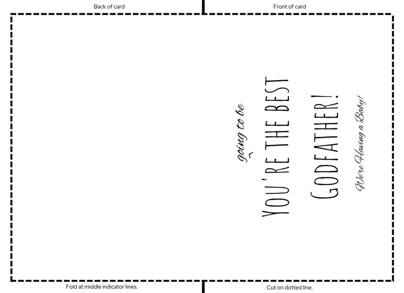 PRINTABLE Pregnancy Announcement Card You're Going to Be a Godfather ...