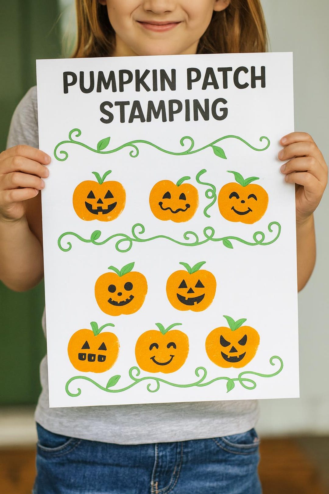 Printable Apple Stamp Pumpkin Patch Craft for Kids | Fun Halloween ...