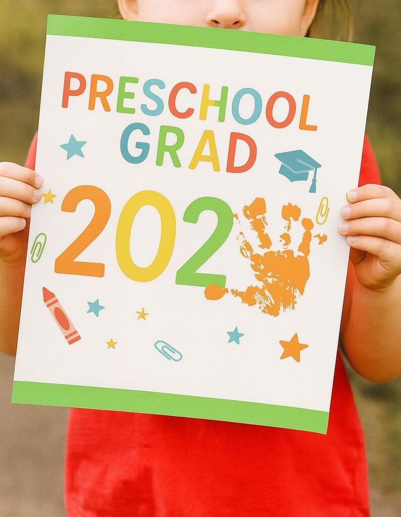 Preschool Graduation Handprint Craft | Class of 2025 Keepsake Printable ...