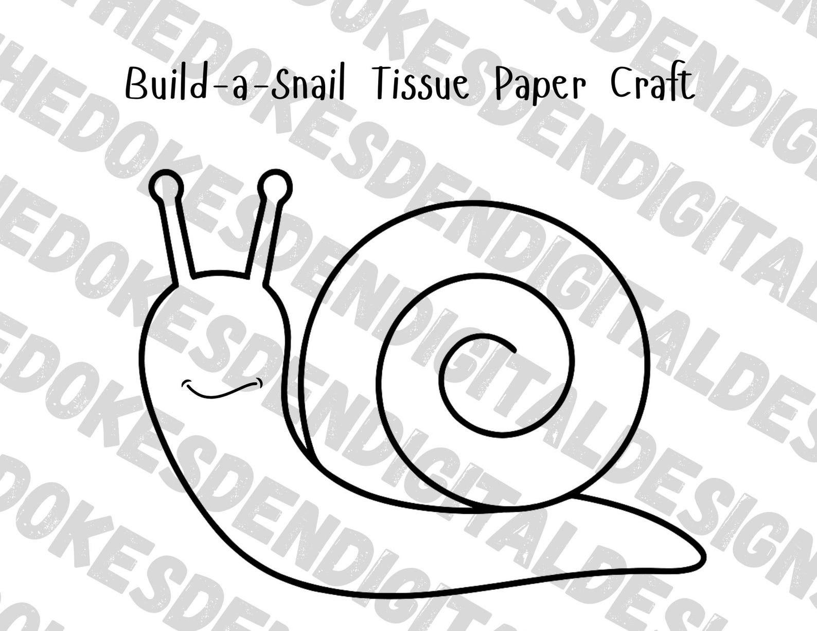 Tissue Paper Snail Craft: Printable Kids Activity (PDF Download - Etsy ...