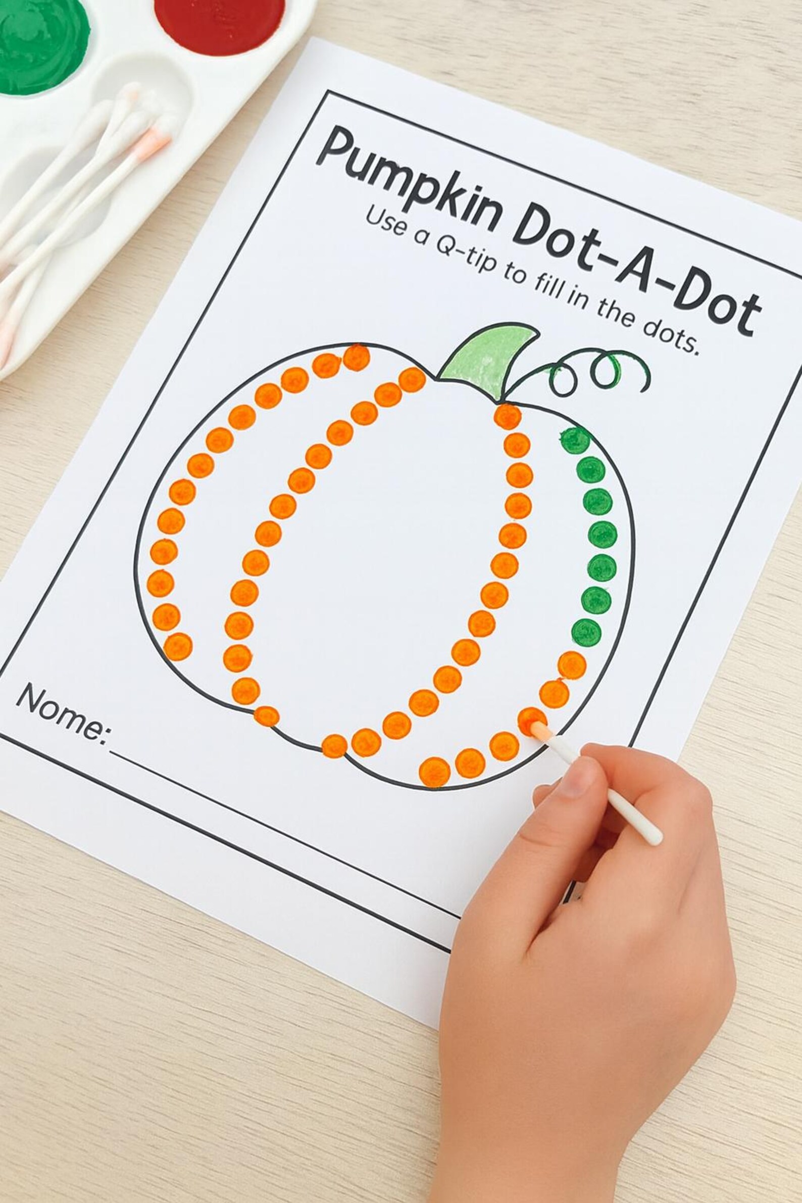 Printable Pumpkin Dot Painting Craft for Kids | Q-tip Fine Motor ...
