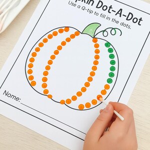 Printable Pumpkin Dot Painting Craft for Kids | Q-tip Fine Motor ...