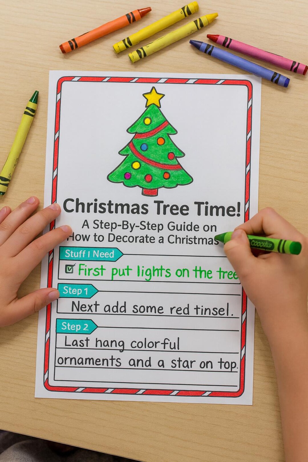 How to Decorate a Christmas Tree Writing Sheets - Etsy