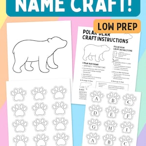 Polar Bear Name Craft | Winter Animal Activity for Preschool, Daycare ...