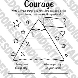 Courage Worksheet: Social Emotional Learning Activity for Kids (PDF ...