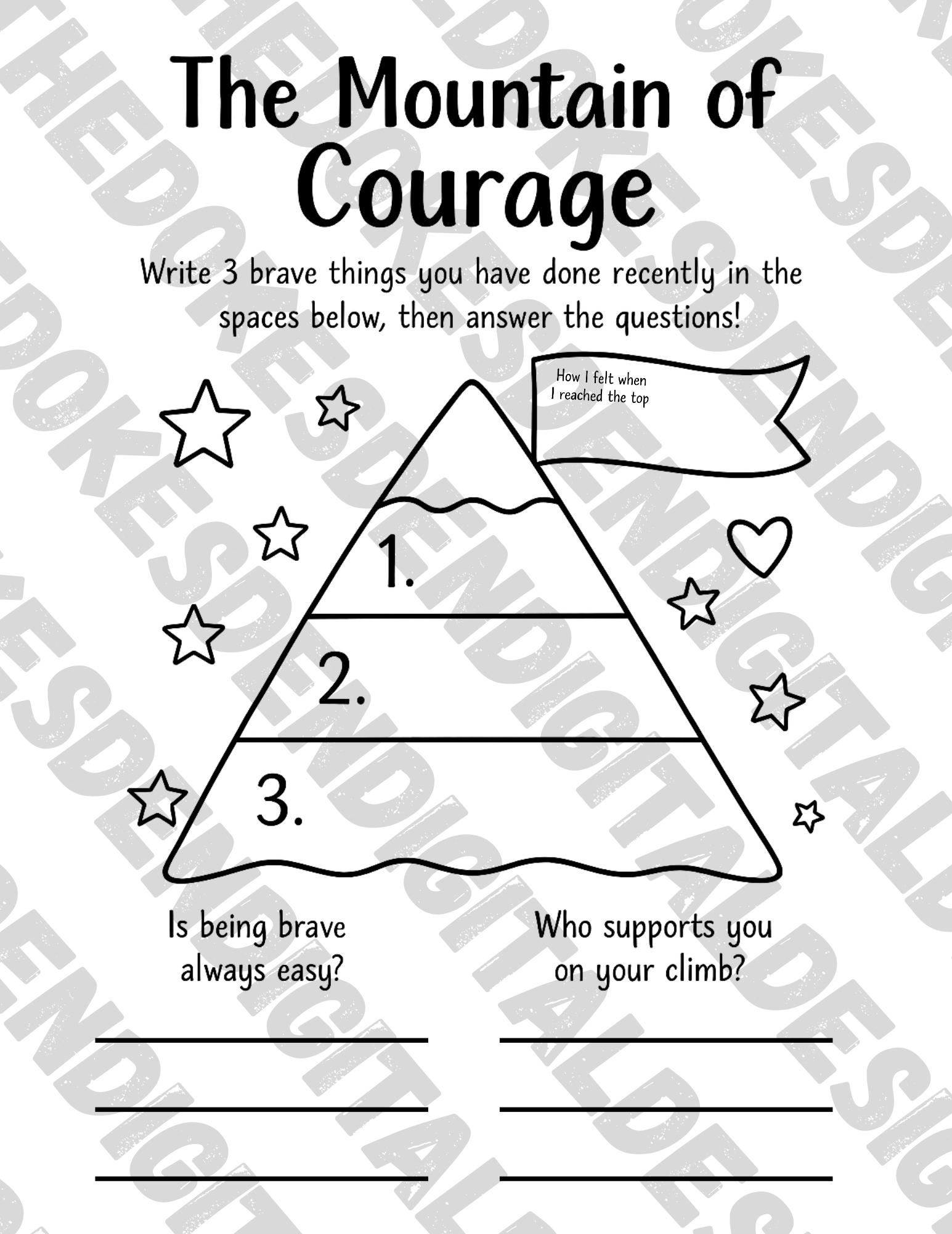 Courage Worksheet: Social Emotional Learning Activity for Kids (PDF ...