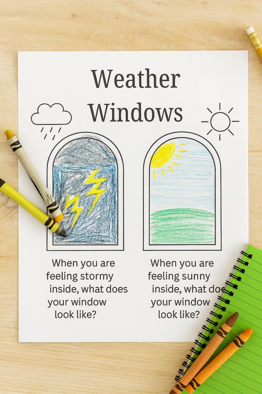 Weather Windows SEL Worksheet – Social Emotional Learning Activity for ...