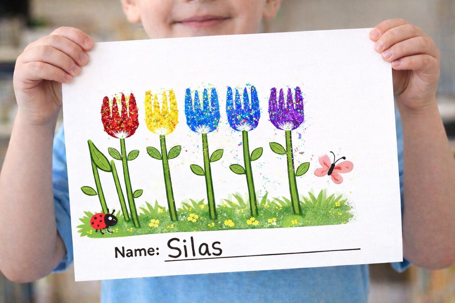 Tulip Garden Fork Painting Craft | Spring Art Activity for Kids ...