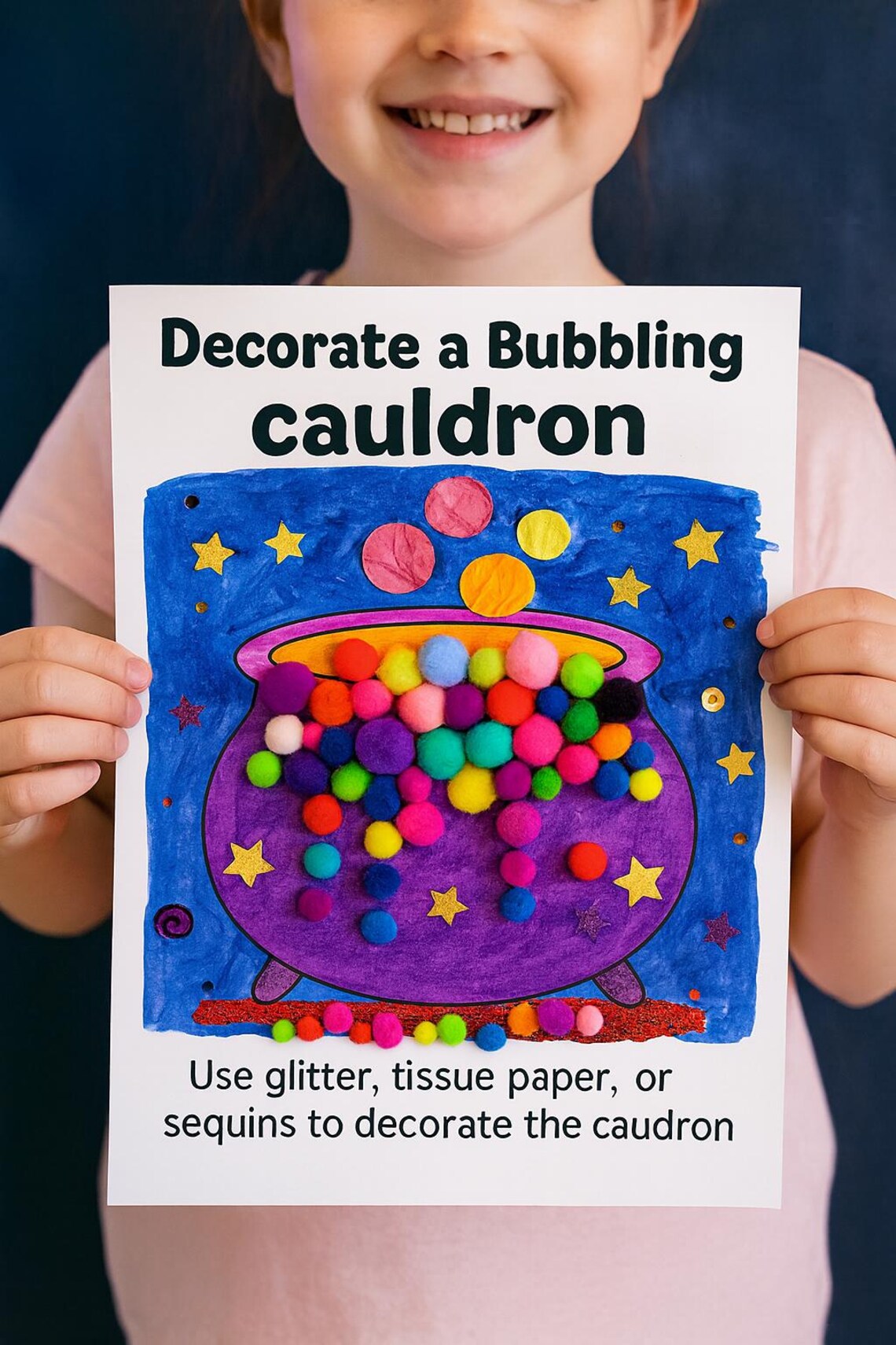 Printable Decorate a Spooky Cauldron Craft for Kids - Etsy