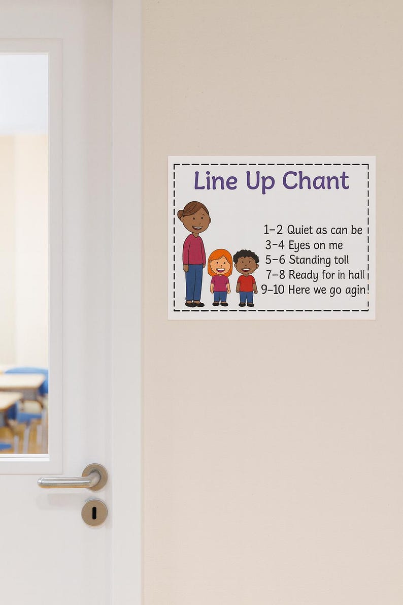 Printable Line up Chant Poster – Classroom Behavior Management ...