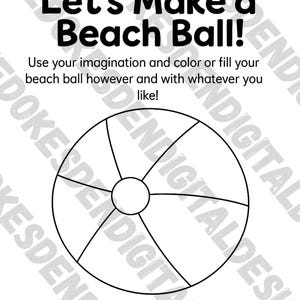 Printable Beach Ball Craft: Summer Art Activity for Kids - Etsy